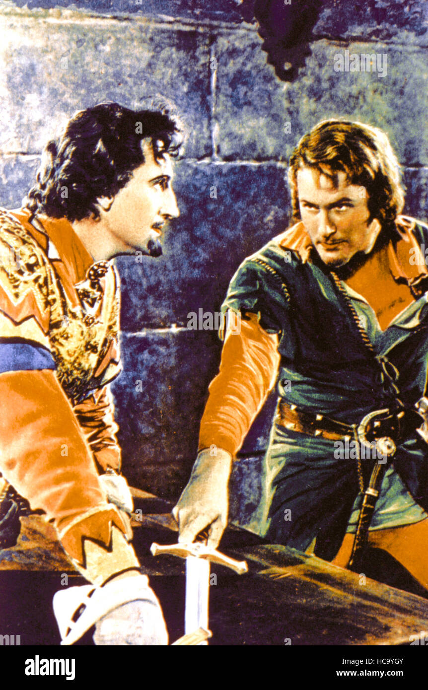 THE ADVENTURES OF ROBIN HOOD, Basil Rathbone, Errol Flynn, 1938 Stock ...