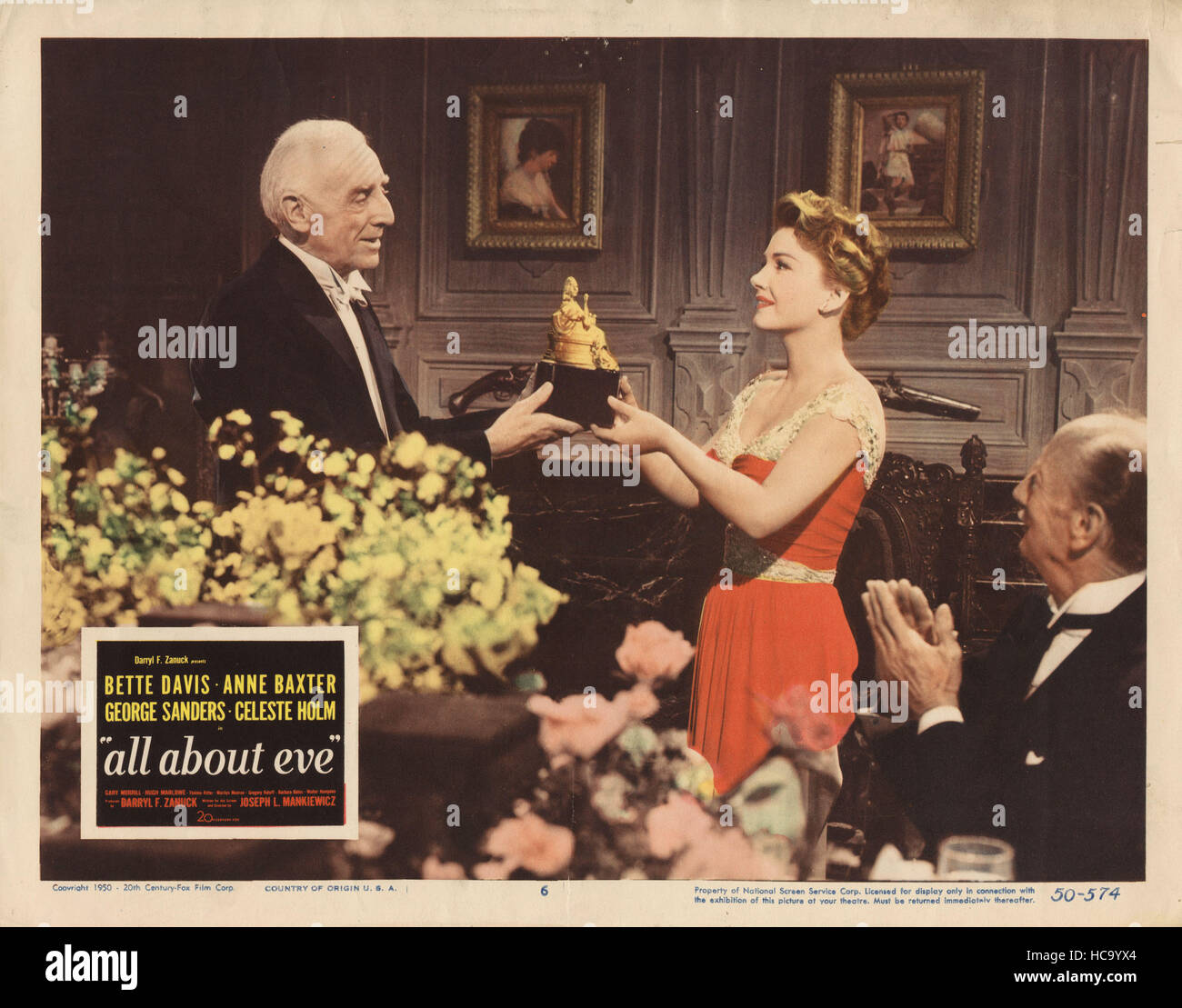 ALL ABOUT EVE, from left, Walter Hampden, Anne Baxter, Harold Miller ...