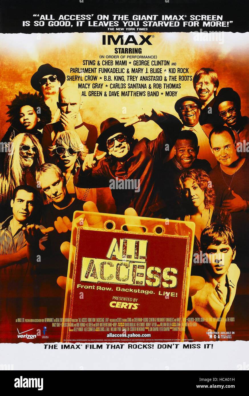 ALL ACCESS: FRONT ROW. BACKSTAGE. LIVE!, US poster art, clockwise from ...