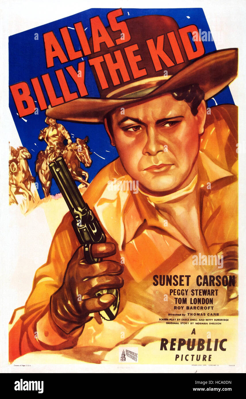 ALIAS BILLY THE KID, US poster art, Sunset Carson, 1946 Stock Photo - Alamy
