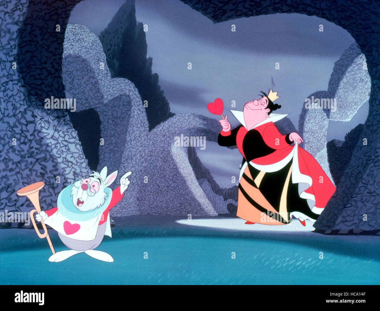 ALICE IN WONDERLAND, White Rabbit, Queen of Hearts, 1951 Stock Photo ...
