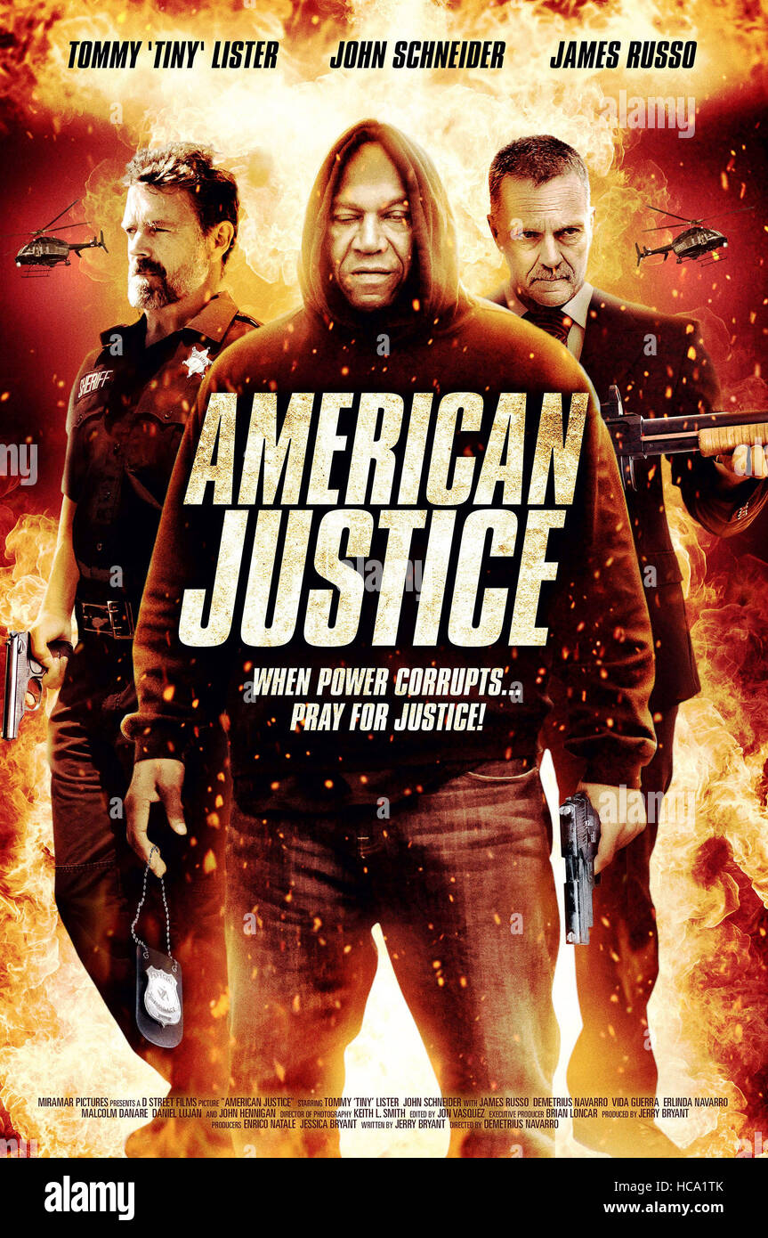 AMERICAN JUSTICE, poster art, from left: John Schneider, Tommy 'Tiny ...