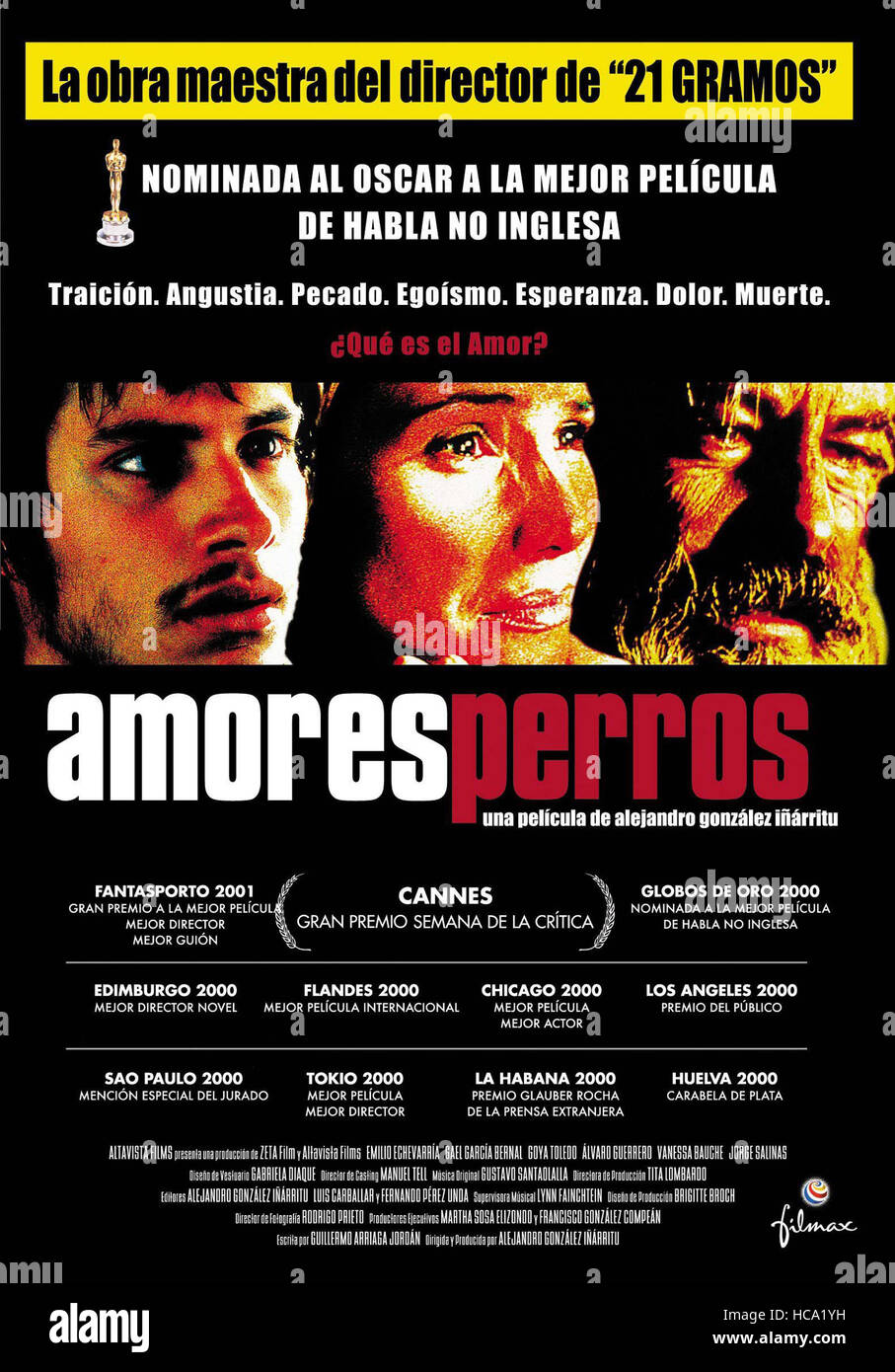 AMORES PERROS, (aka LOVE'S A BITCH), Gael Garcia Bernal, Goya Toledo, Emilio Echevarría, 2000 ...