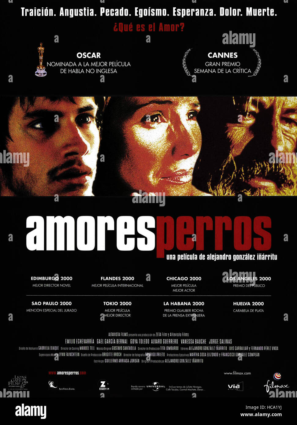 AMORES PERROS, (aka LOVE'S A BITCH), Gael Garcia Bernal, Goya Toledo, Emilio Echevarría, 2000 ...