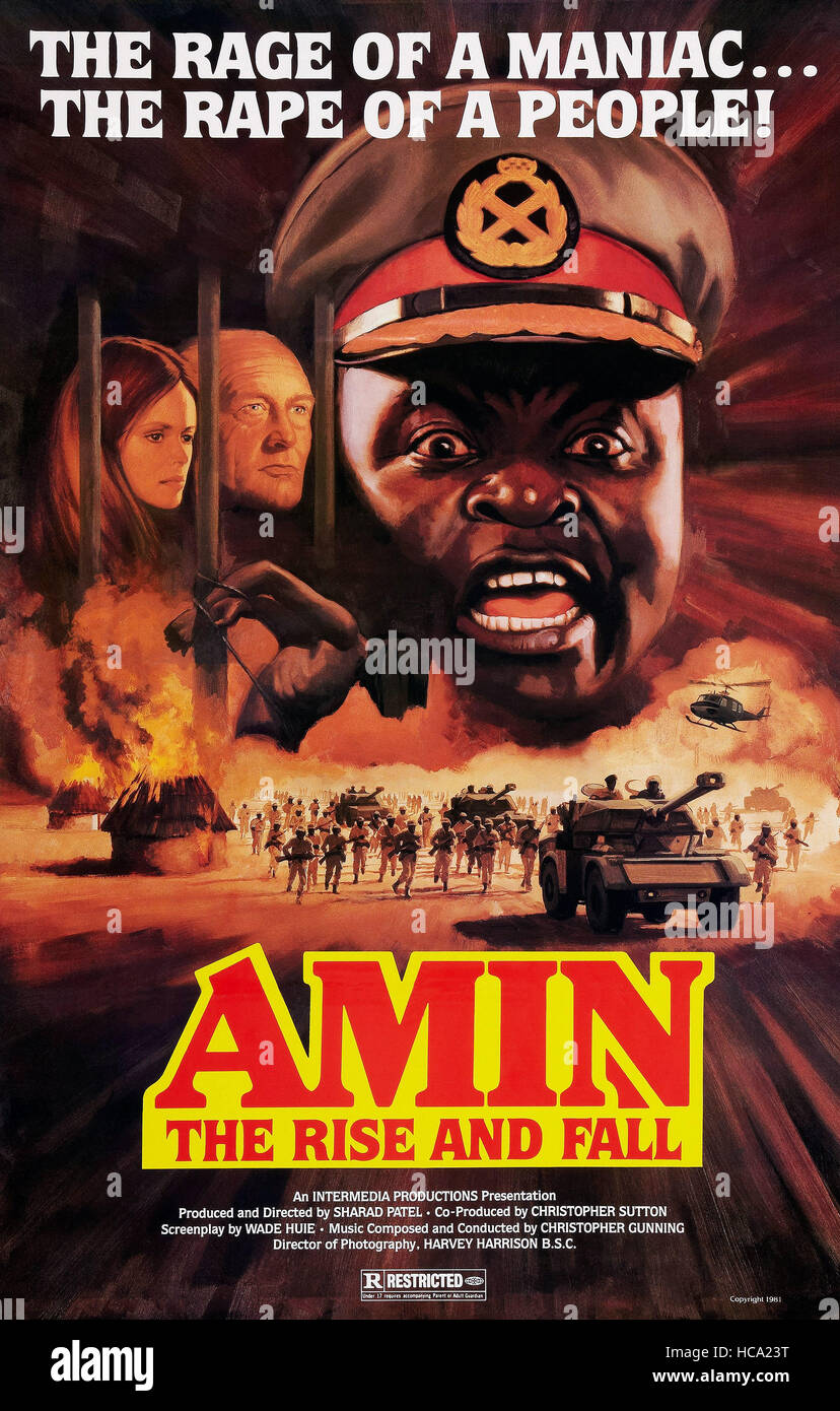 AMIN THE RISE AND FALL, poster art, far right: Joseph Olita as Idi Amin ...