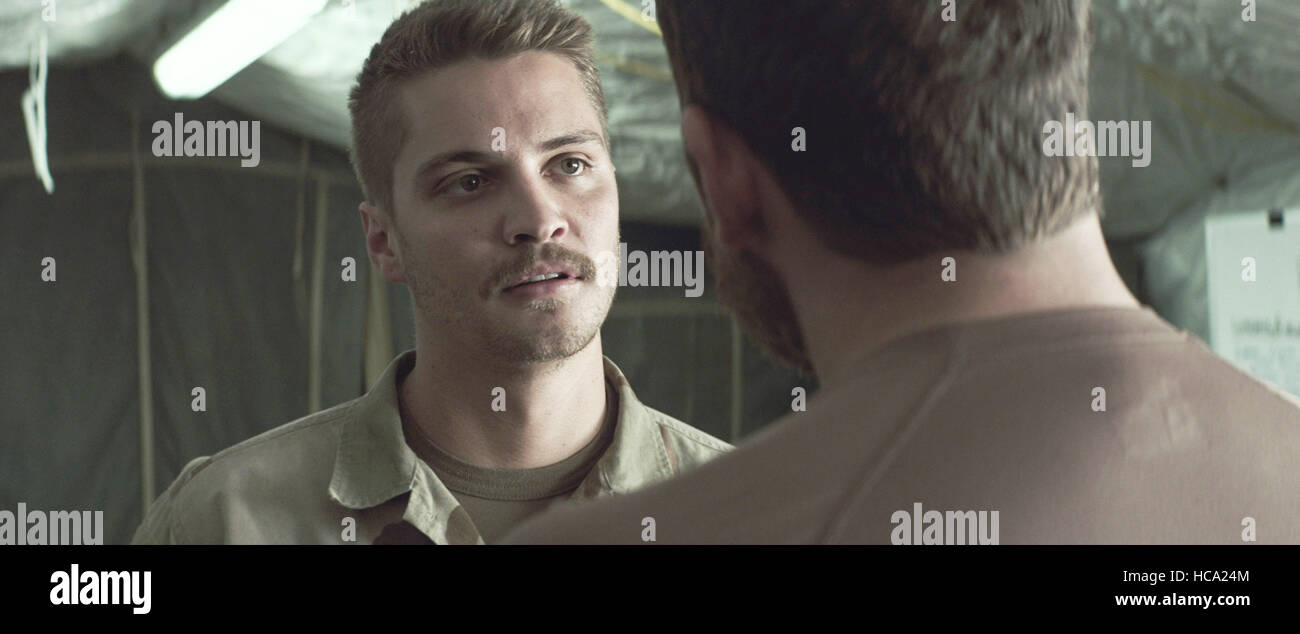 AMERICAN SNIPER, foreground from left: Luke Grimes, Bradley Cooper ...