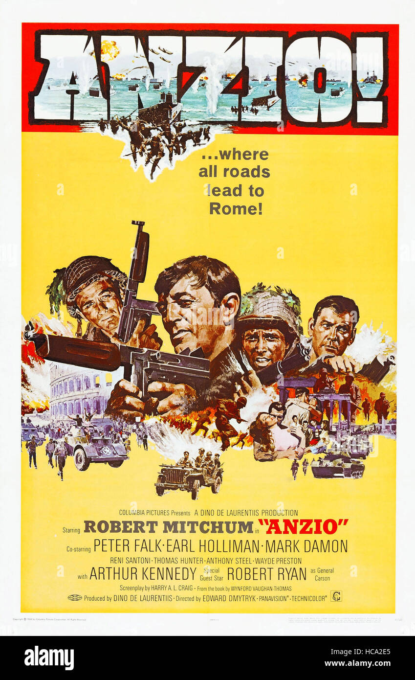 ANZIO, (aka L SBARCO DI ANZIO), US poster art, Peter Falk, Robert ...