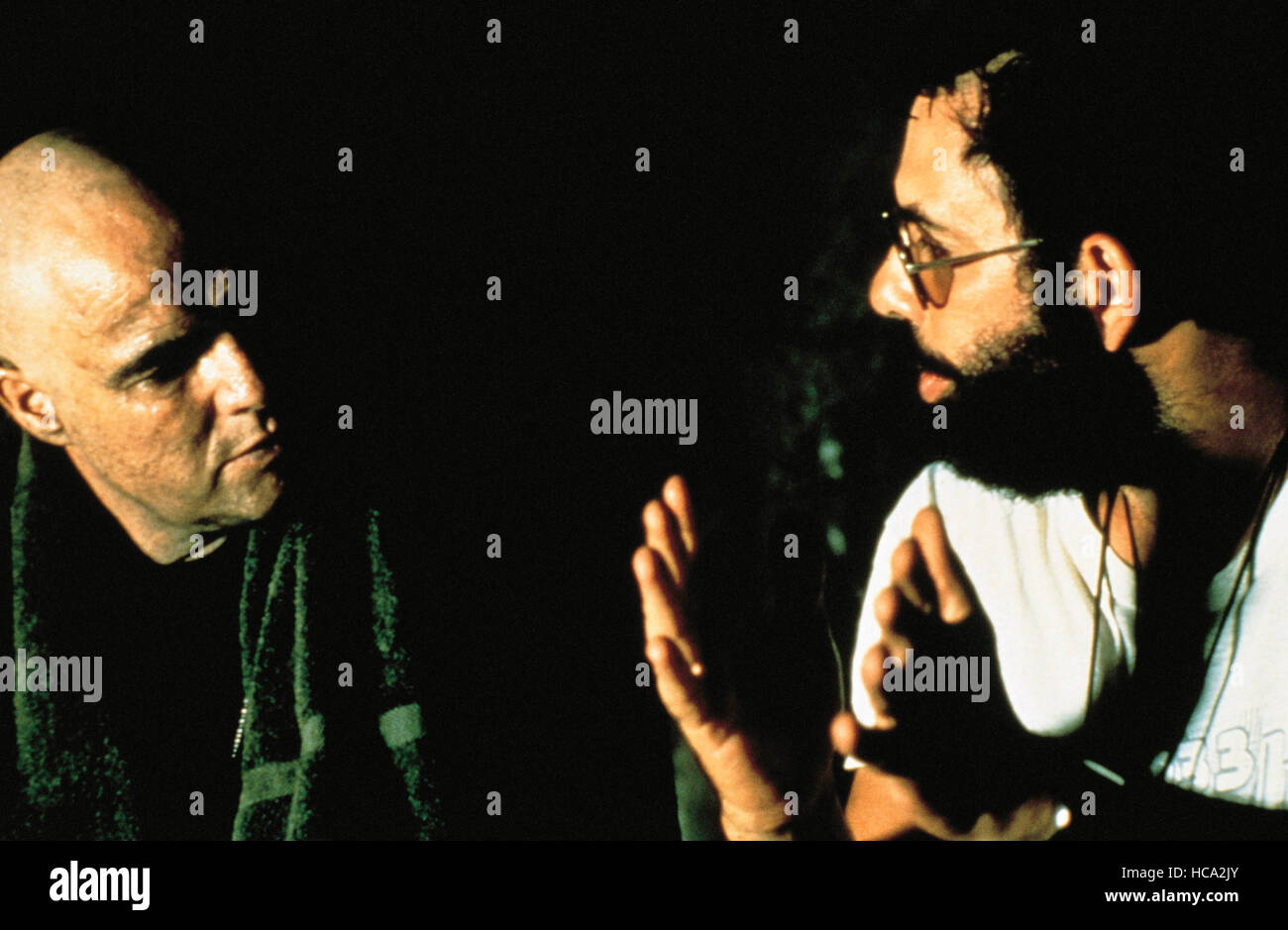 APOCALYPSE NOW, Marlon Brando, director Francis Ford Coppola on set ...