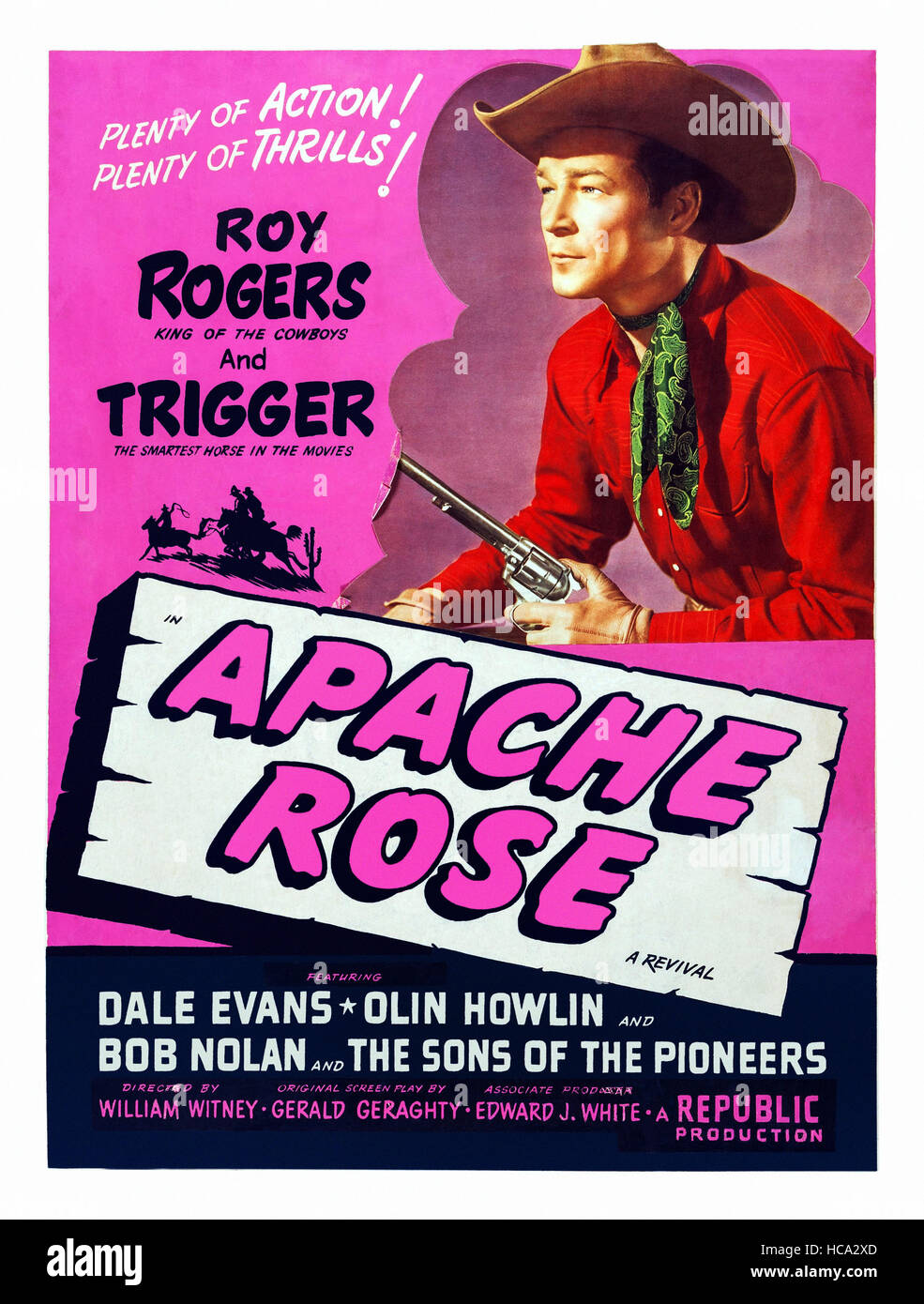 APACHE ROSE, US poster art, Roy Rogers, 1947 Stock Photo - Alamy