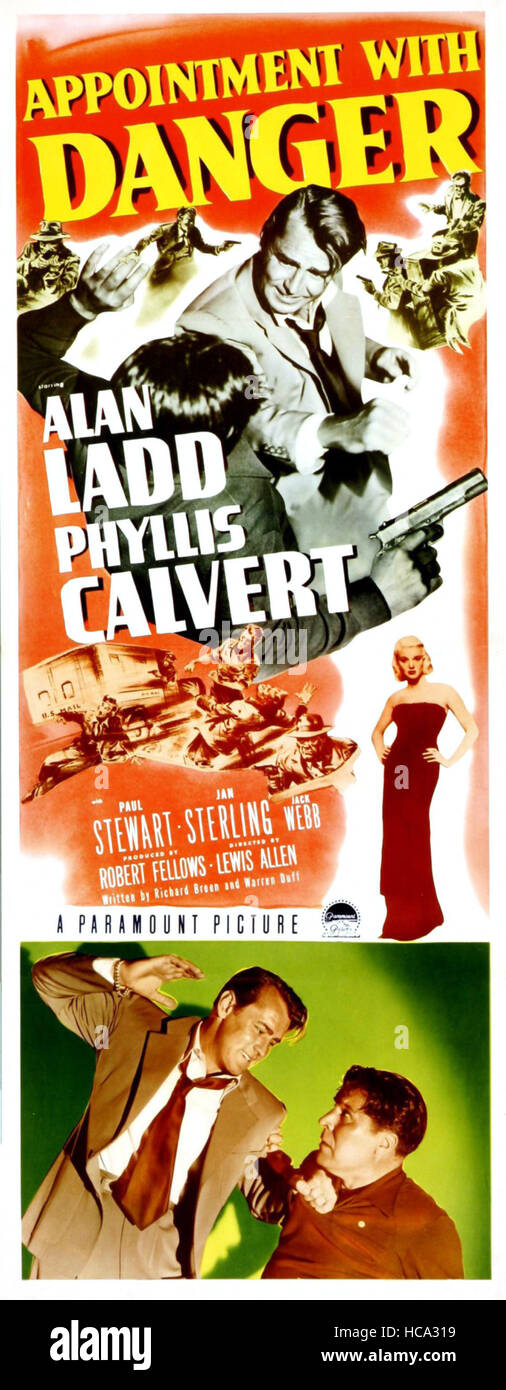 APPOINTMENT WITH DANGER, Alan Ladd, Phyllis Calvert, 1951 Stock Photo ...