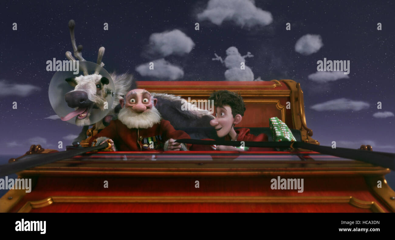 ARTHUR CHRISTMAS, from left: Grandsanta (voice: Bill Nighy), Arthur ...