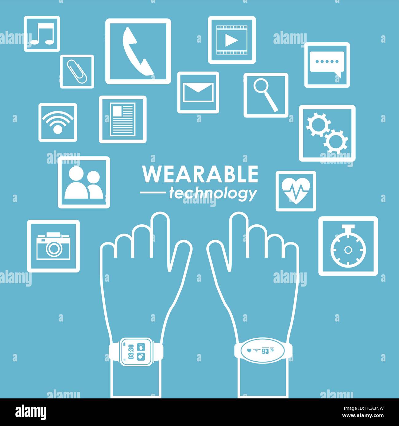 hands wearable technology modern app Stock Vector Image & Art - Alamy