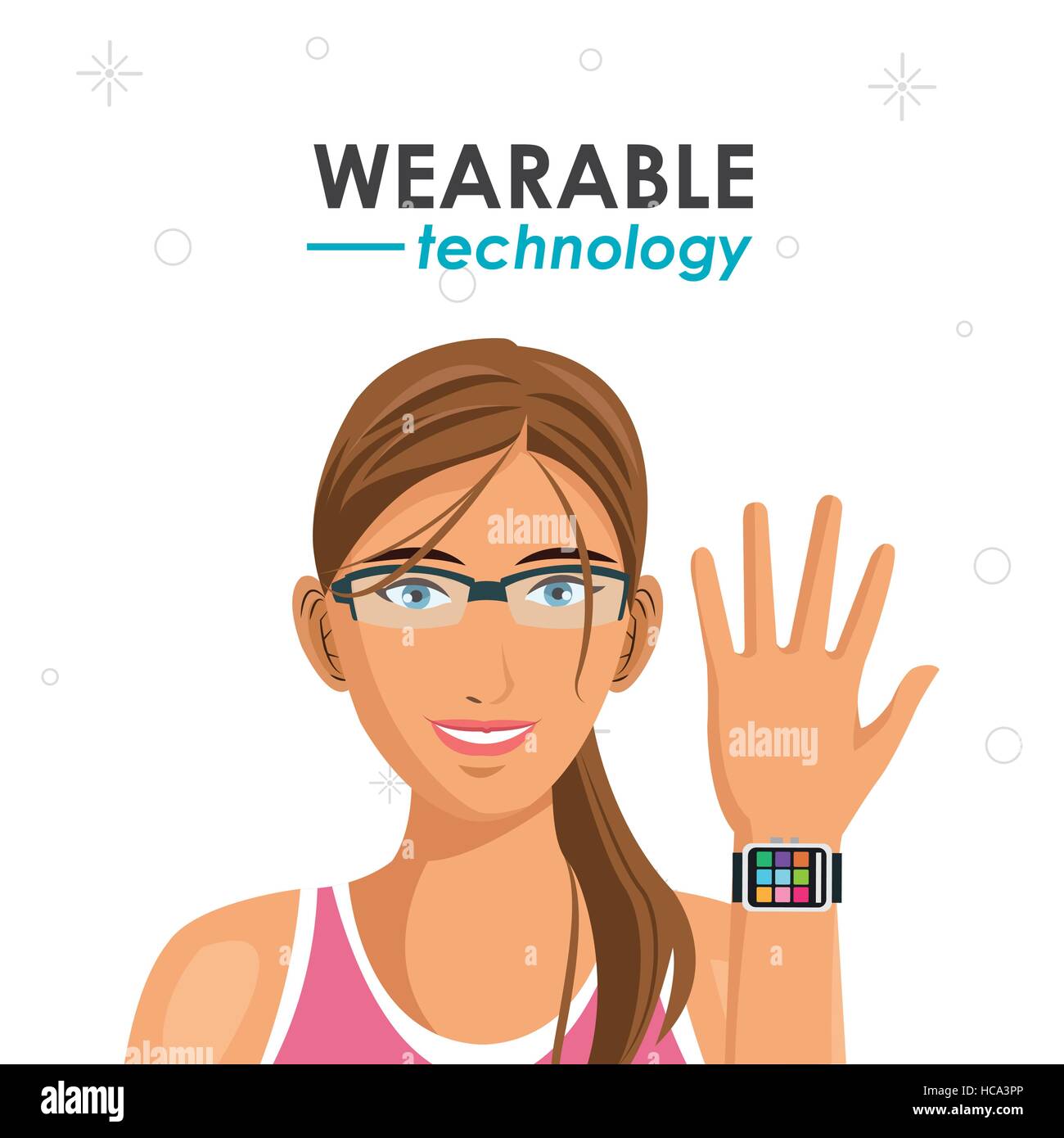 fitness woman watch wearable technology Stock Vector Image & Art - Alamy