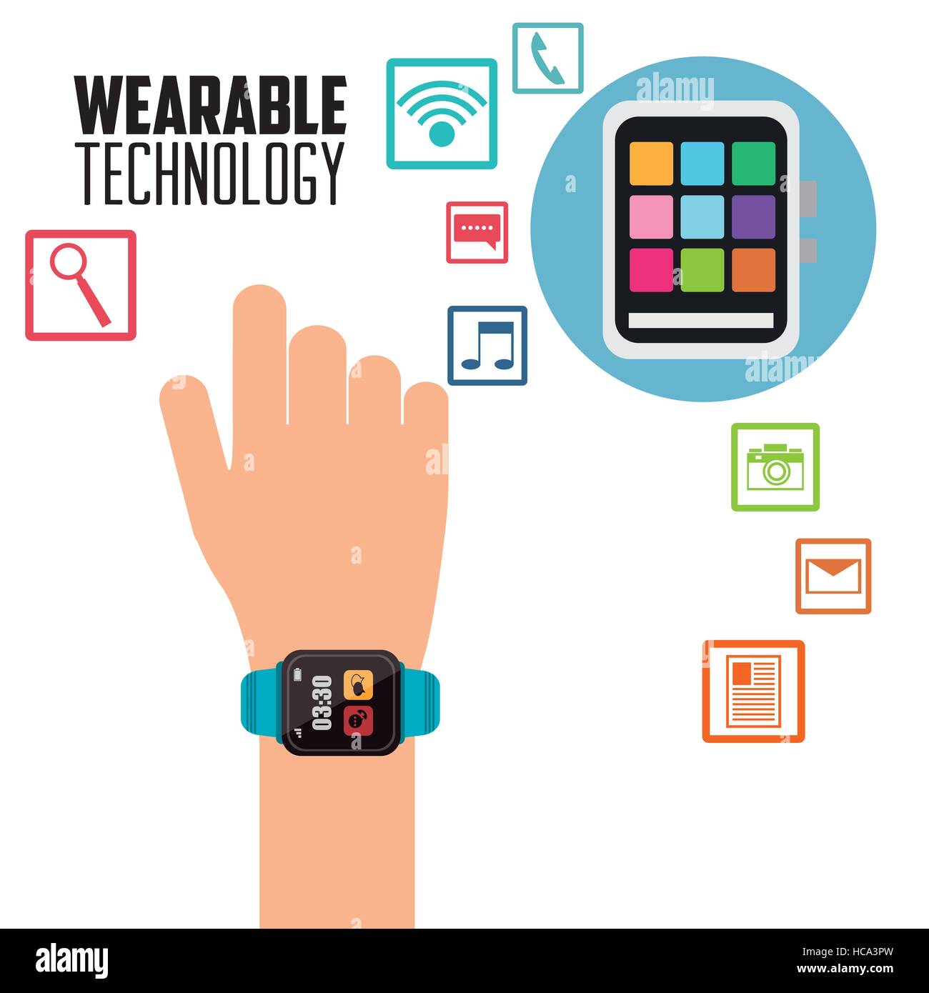 hand smart watch new wearable technology Stock Vector Image & Art - Alamy