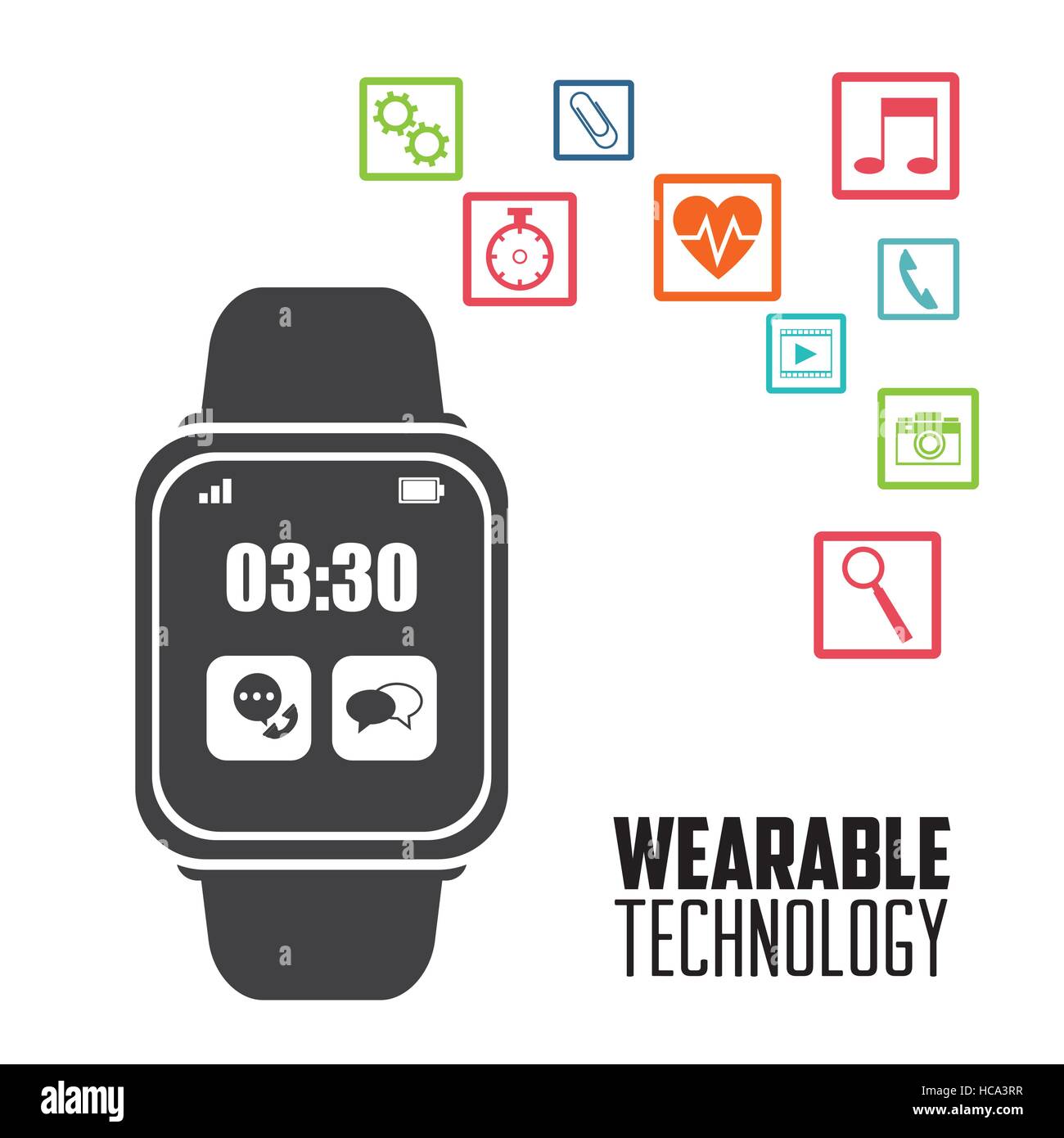 smart watch device portable wearable technology Stock Vector Image ...