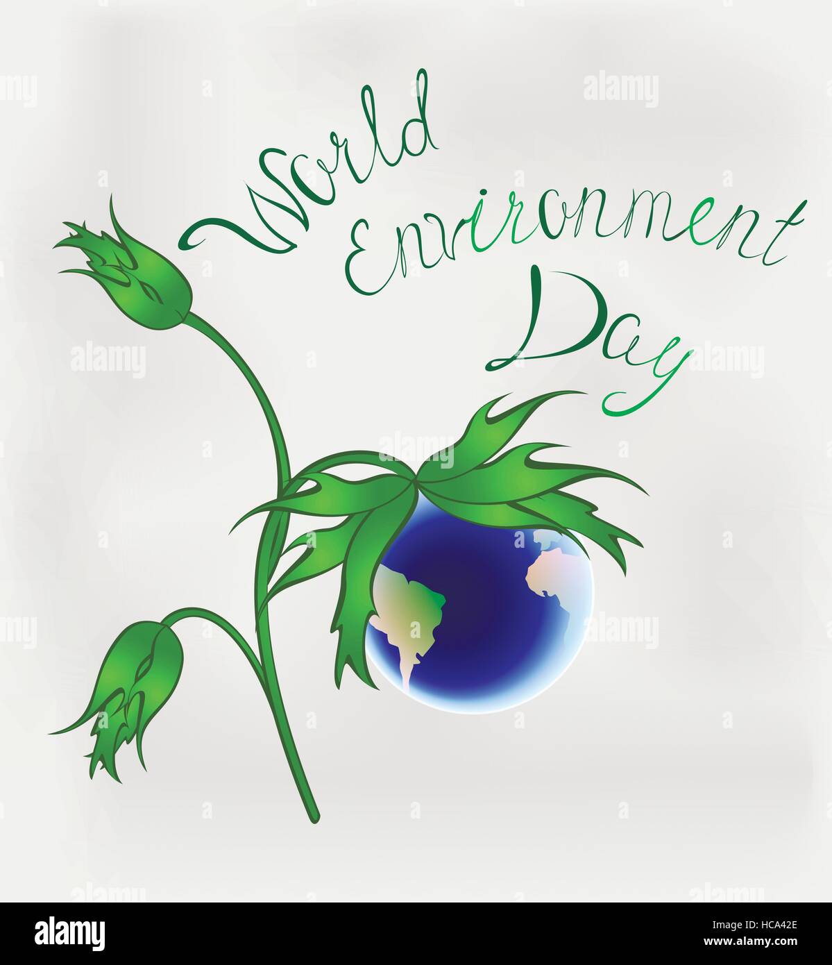 World environment day. Earth in the form of a flower. EPS10 vector ...