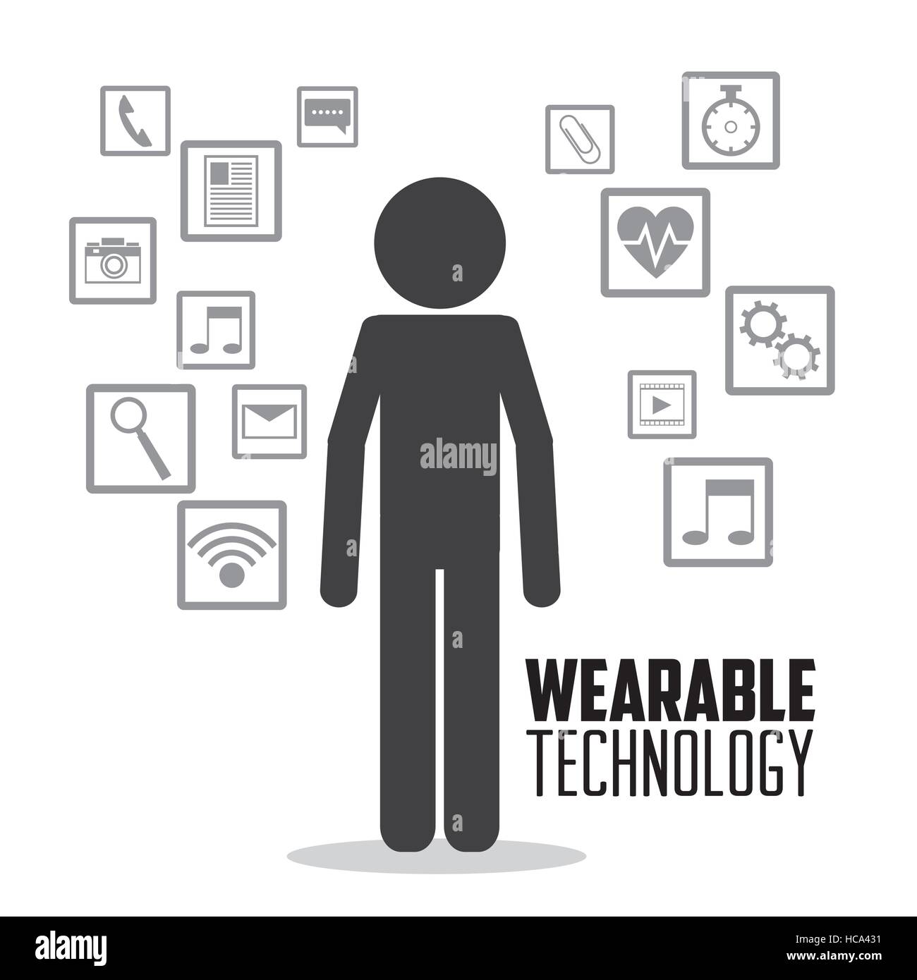wearable technology person media icons Stock Vector Image & Art - Alamy