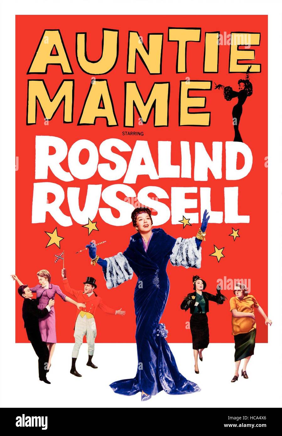 AUNTIE MAME, from left, top, Roger Smith, Pippa Scott, Rosalind Russell ...