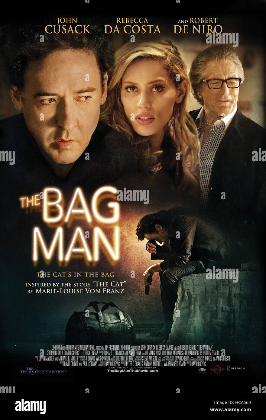 THE BAG MAN, poster art, from left: John Cusack, Rebecca Da Costa ...