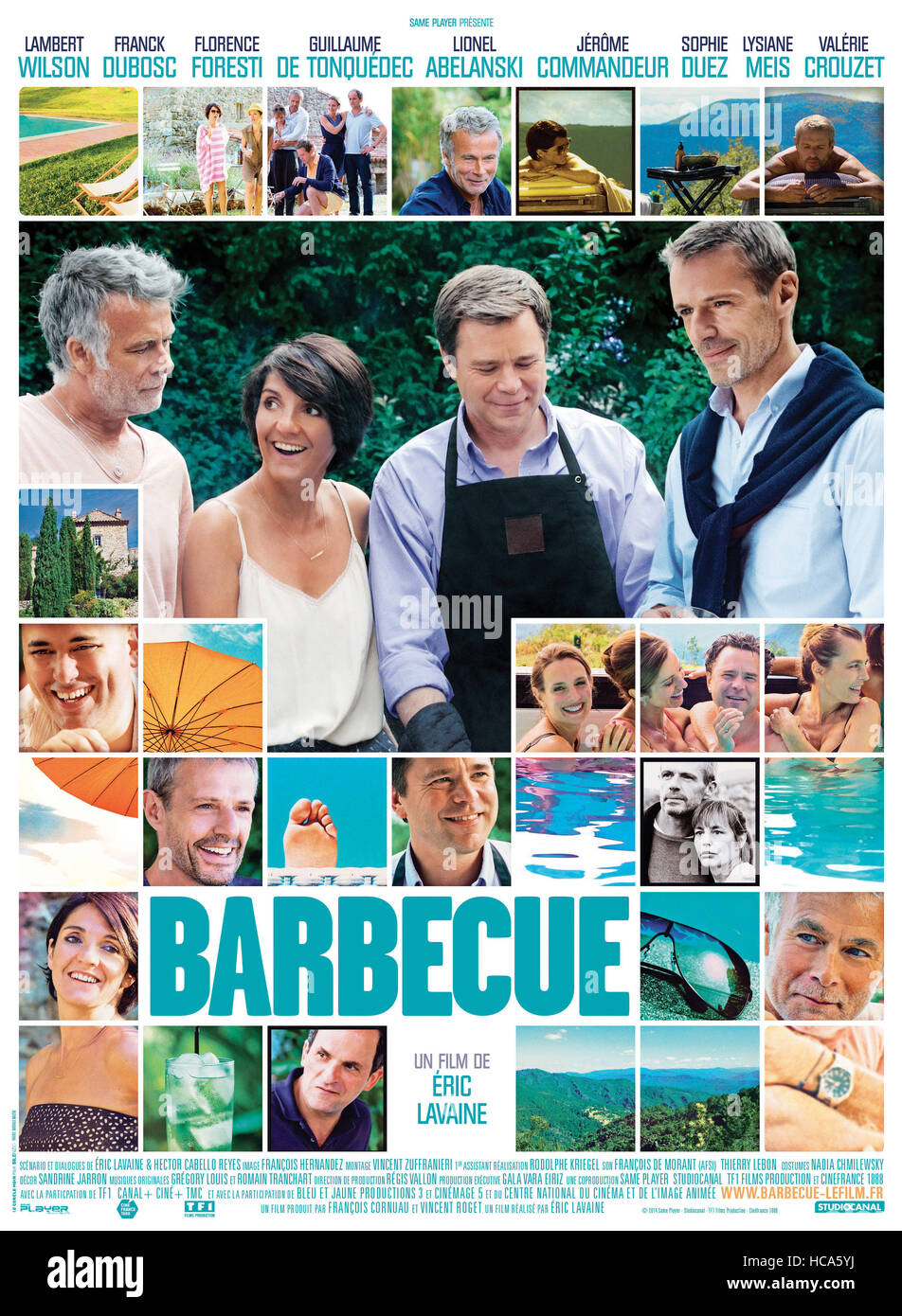 BARBECUE, French poster, large figures, from left: Florence Foresti ...
