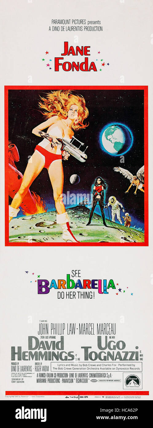 BARBARELLA, Jane Fonda on insert poster art, 1968 Stock Photo - Alamy
