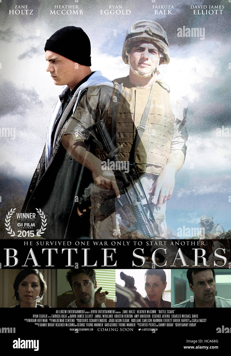BATTLE SCARS, poster art, top: Zane Holtz (twice), bottom from left ...