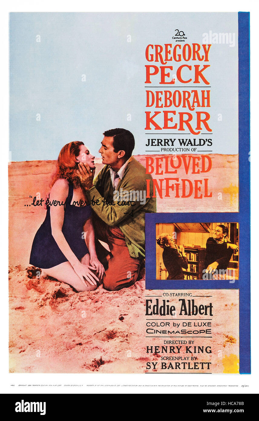 BELOVED INFIDEL, Canadian poster, from left: Deborah Kerr, Gregory Peck ...