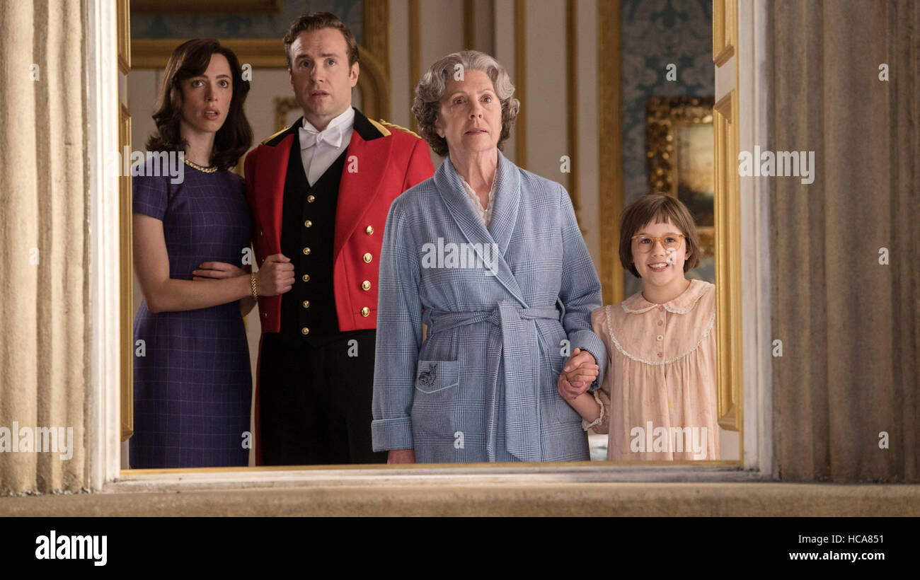 THE BFG, from left: Rebecca Hall, Rafe Spall, Penelope Wilton, Ruby ...