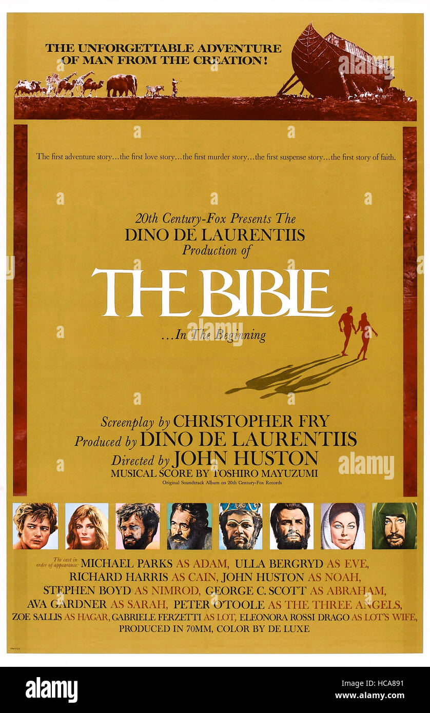 THE BIBLE: ...IN THE BEGINNING, poster art, bottom l-r: Michael Parks ...