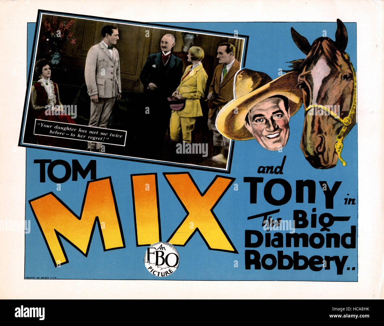 THE BIG DIAMOND ROBBERY, from left, Martha Mattox, Tom Mix, Frank Beal ...