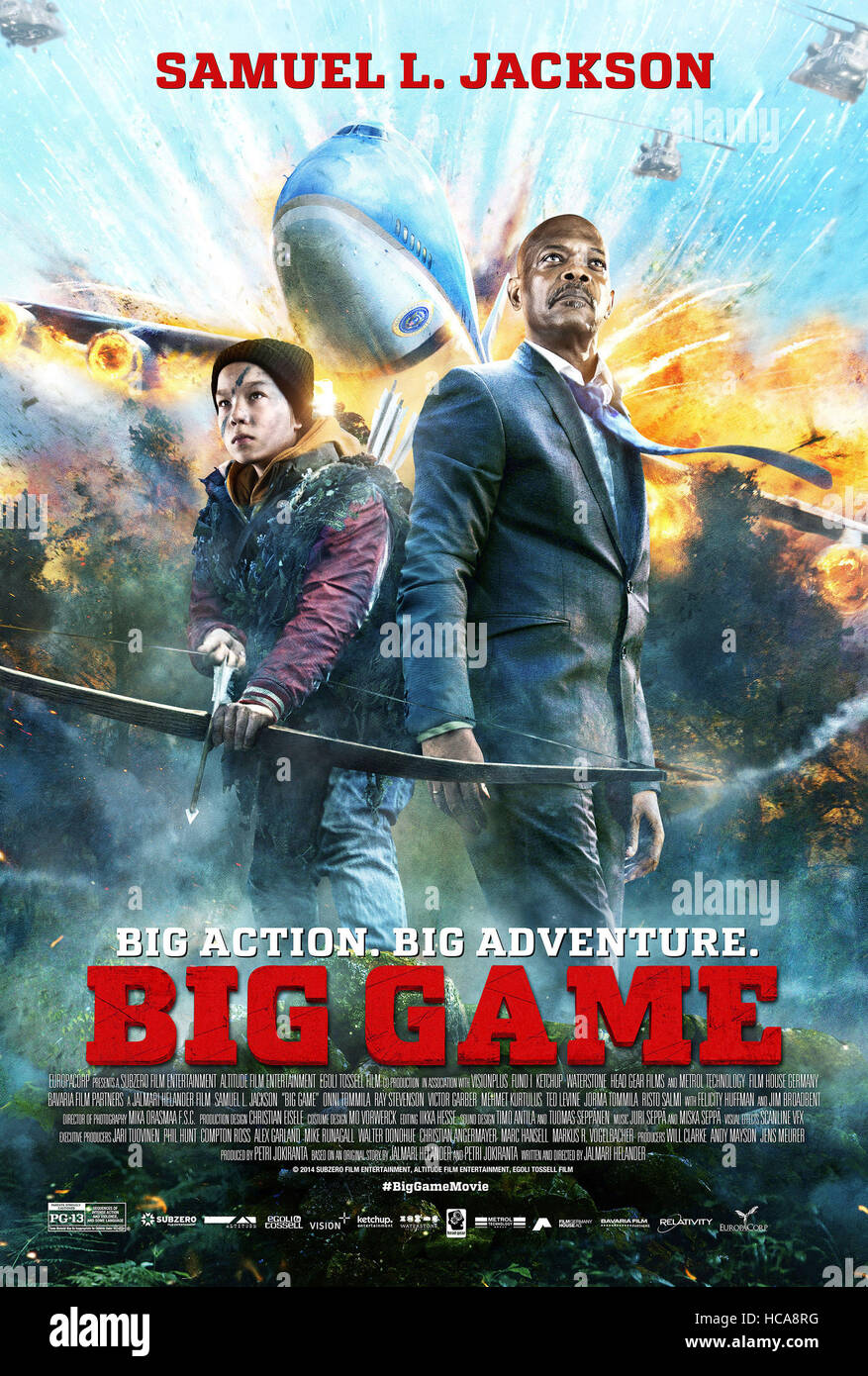 BIG GAME, US poster, from left: Onni Tommila, Samuel L. Jackson, 2014 ...