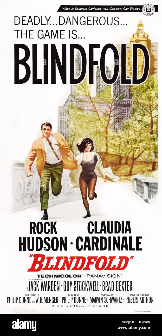 BLINDFOLD, US poster art, from left: Rock Hudson, Claudia Cardinale ...