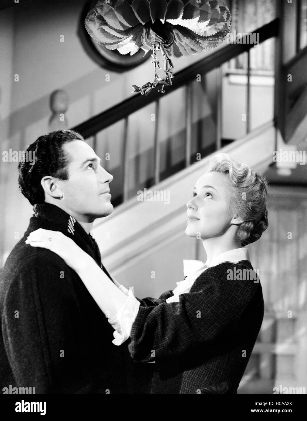 ANNE OF WINDY POPLARS, Patric Knowles, Anne Shirley, 1940 Stock Photo ...