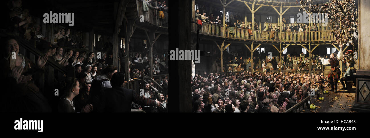ANONYMOUS, standing, on stage: Rafe Spall, as William Shakespeare, 2011 ...