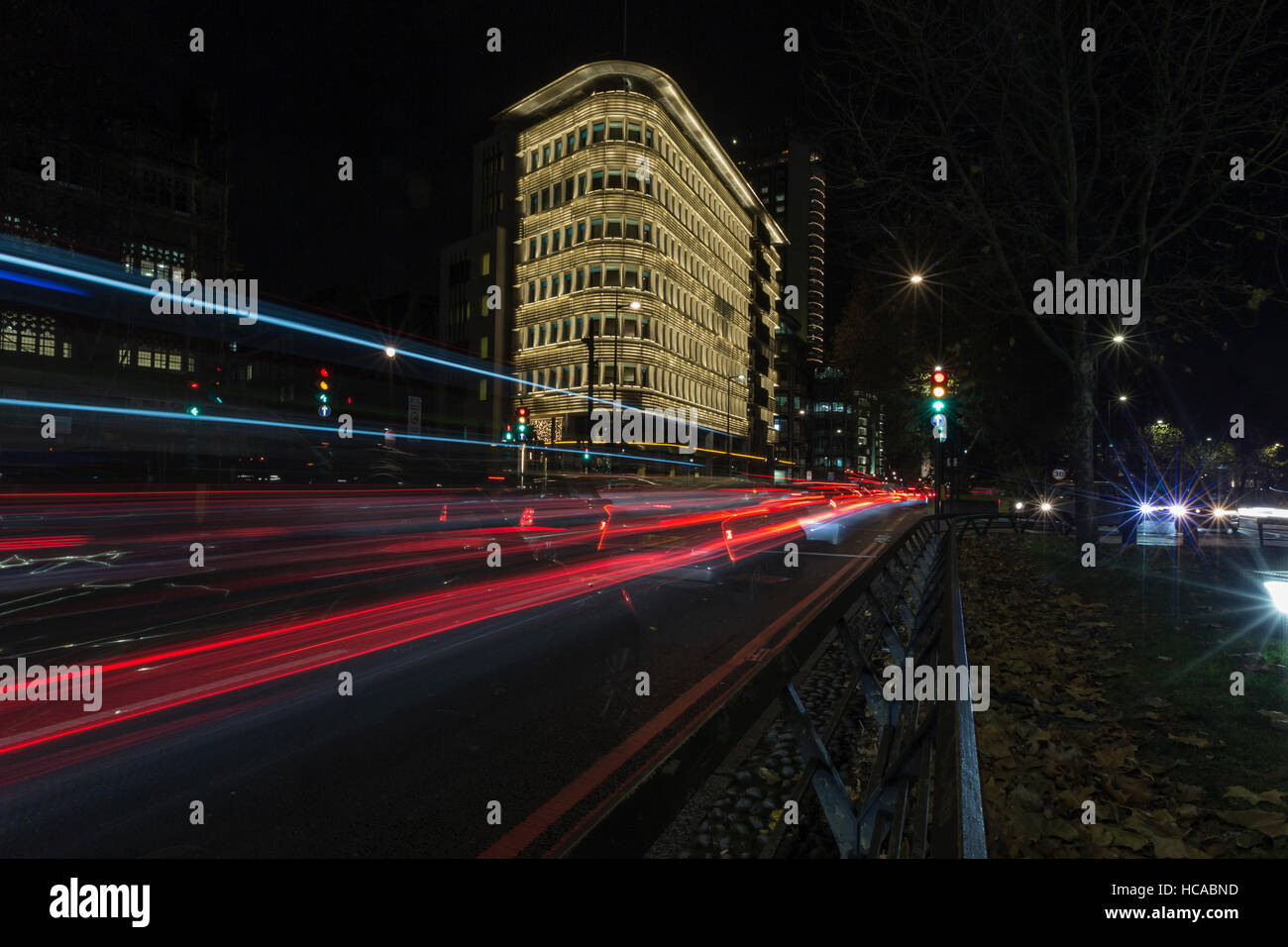 Light trails on the streets of London Stock Photo - Alamy