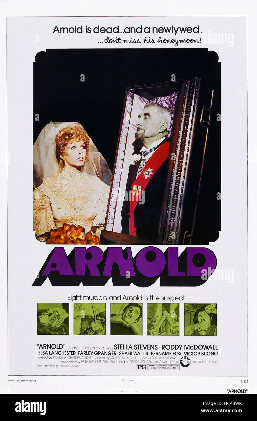 ARNOLD, poster art, top l-r: Stella Stevens, Norman Stuart, bottom ...