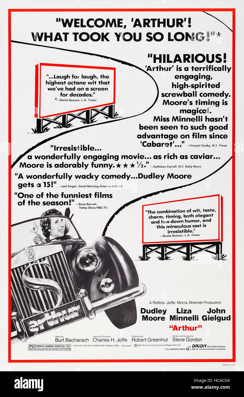 ARTHUR, US poster art, Dudley Moore, (bottom left), 1981. ©Warner ...