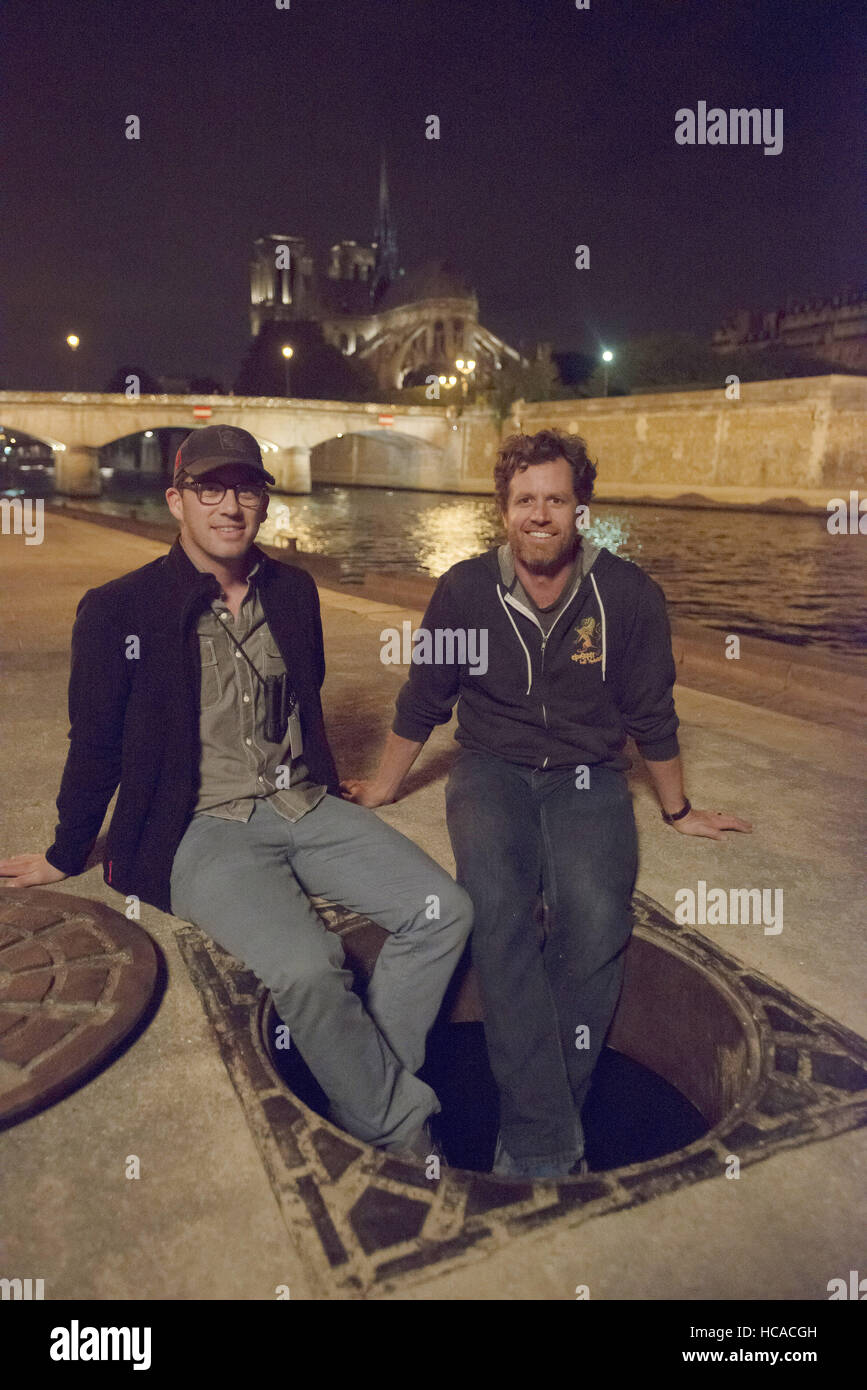 AS ABOVE, SO BELOW, from left: producer Drew Dowdle, director John ...