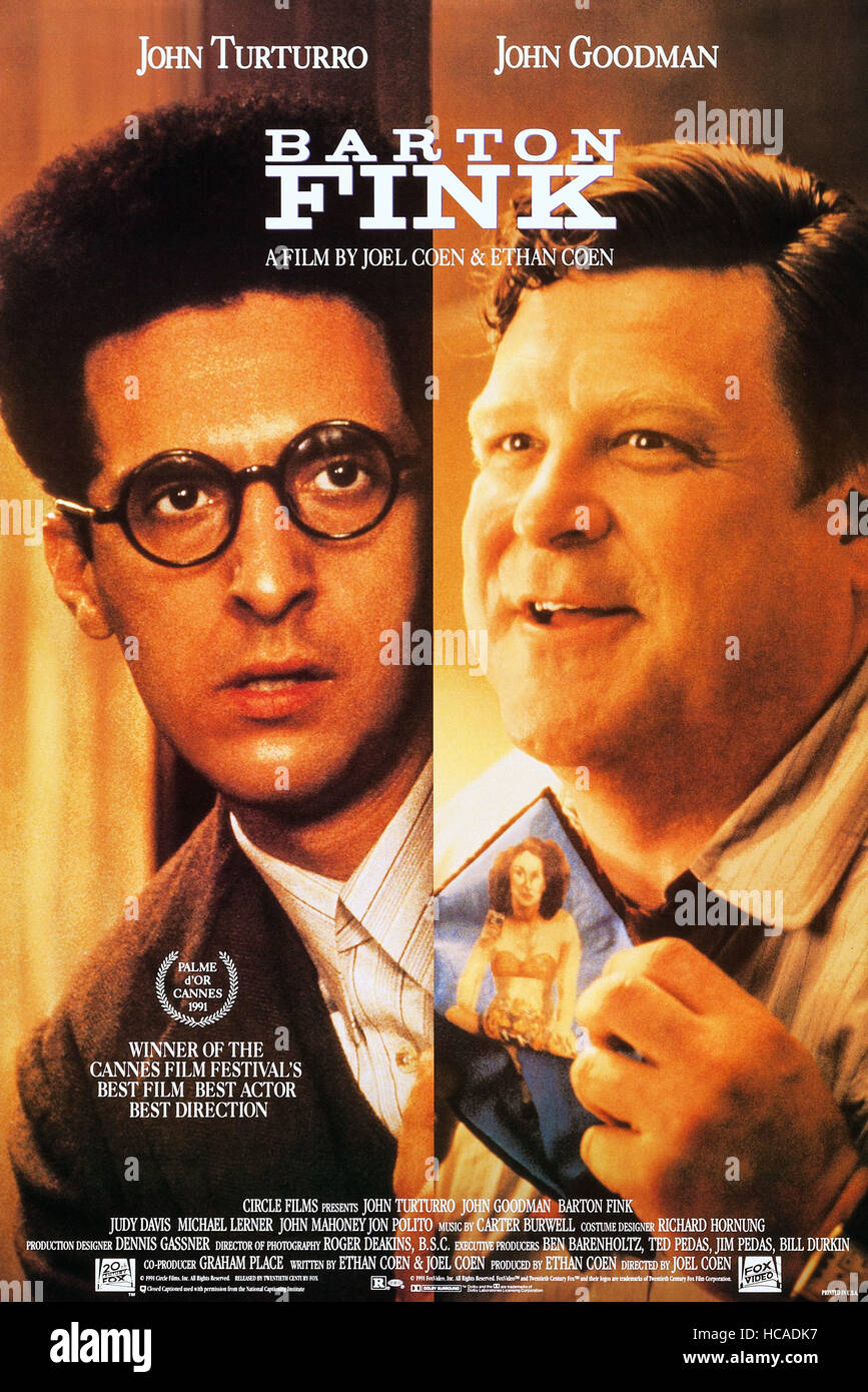 BARTON FINK, US poster art, from left: John Turturro, John Goodman ...