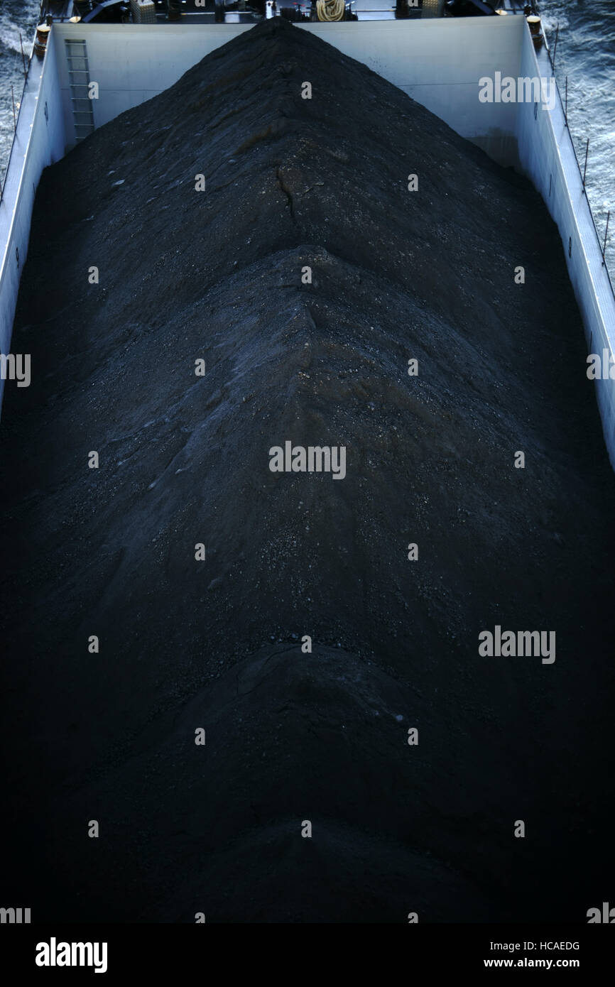 Transport ship with coal Stock Photo - Alamy
