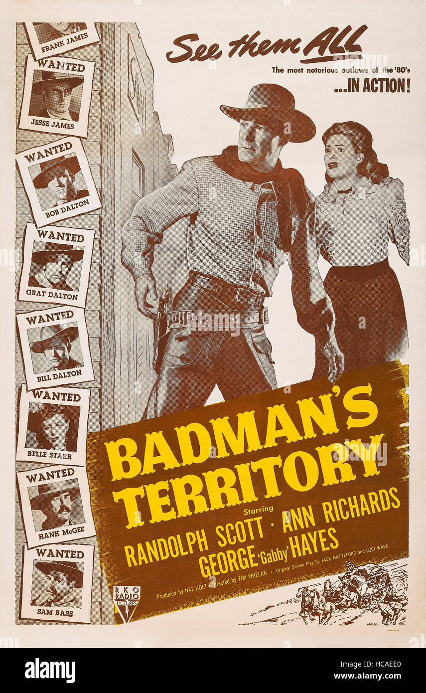 BADMAN'S TERRITORY, left from top: Lawrence Tierney, Steve Brodie, Phil ...
