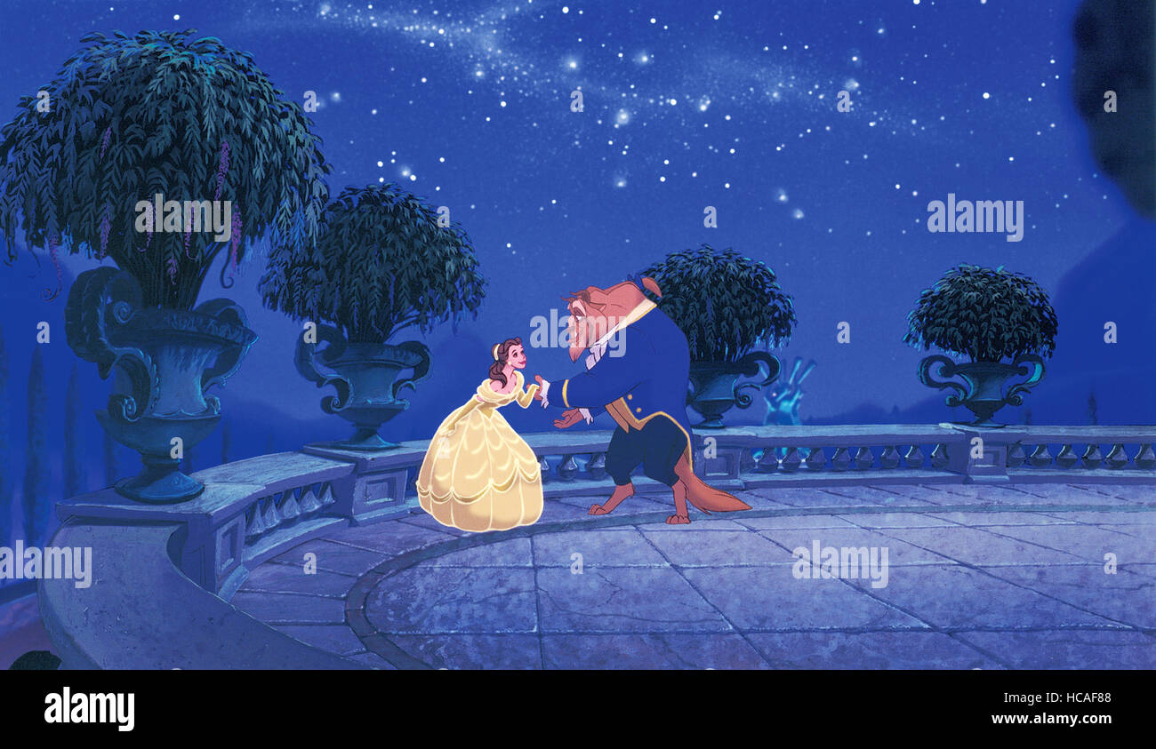 BEAUTY AND THE BEAST, l-r: Belle (voice: Paige O'Hara), Beast (voice ...