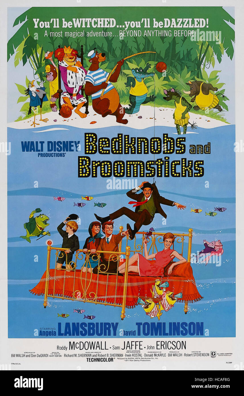 BEDKNOBS AND BROOMSTICKS, US poster, from left: Roy Snart, Cindy O ...