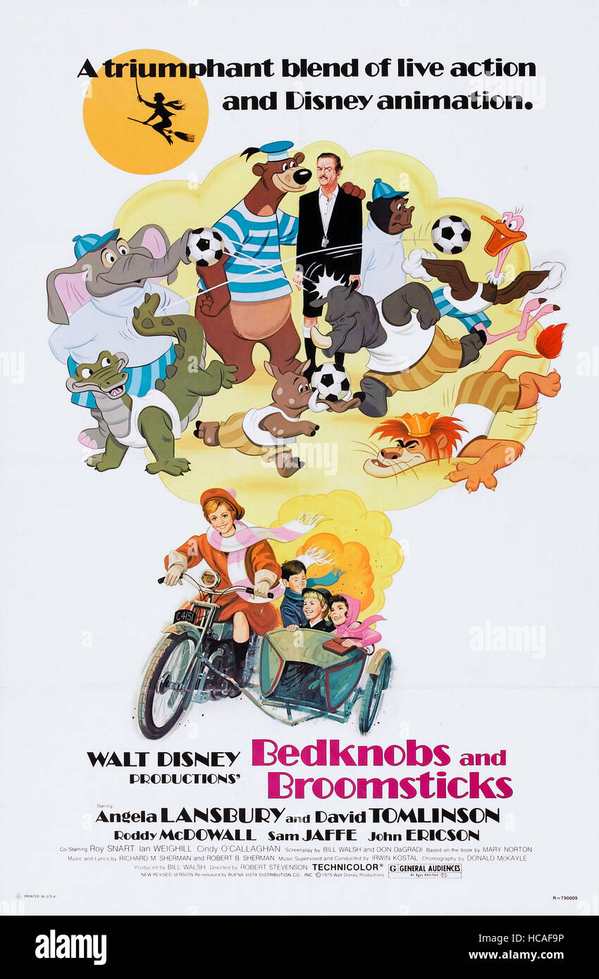BEDKNOBS AND BROOMSTICKS, US poster, David Tomlinson (top), bottom from ...