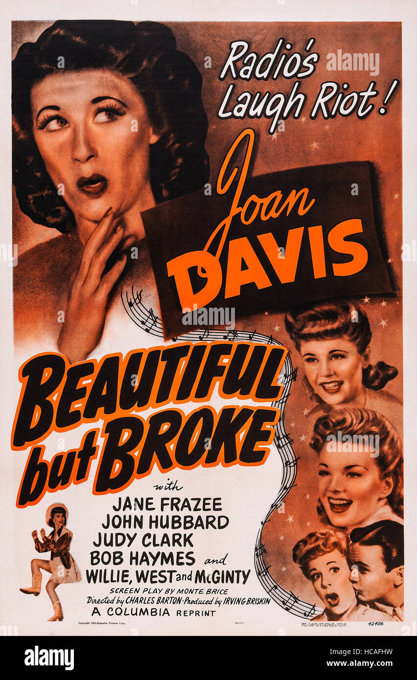 BEAUTIFUL BUT BROKE, US poster, first three from top left: Joan Davis ...