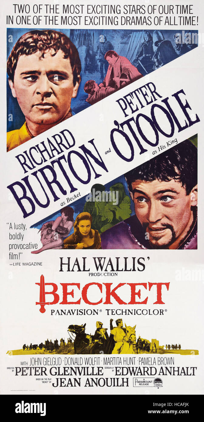 BECKET, from top: Richard Burton, Peter O'Toole, 1964 Stock Photo - Alamy