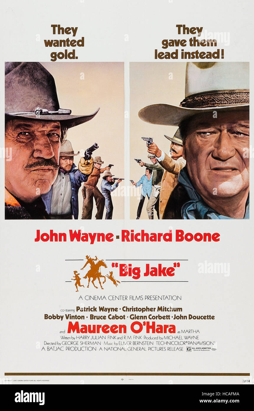 BIG JAKE, US poster art, from left: Richard Boone, John Wayne, 1971 ...
