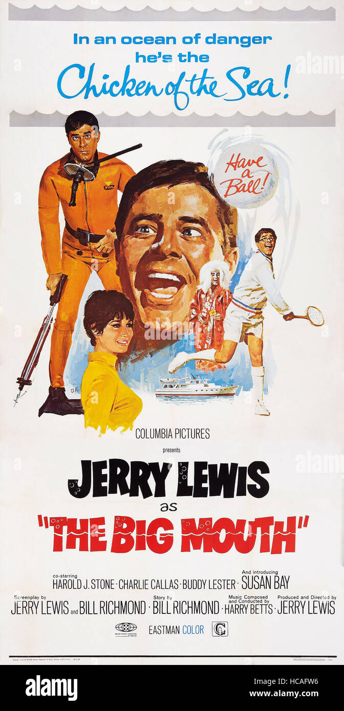 THE BIG MOUTH, US poster art, back: Jerry Lewis; front: Susan Bay, 1967 ...