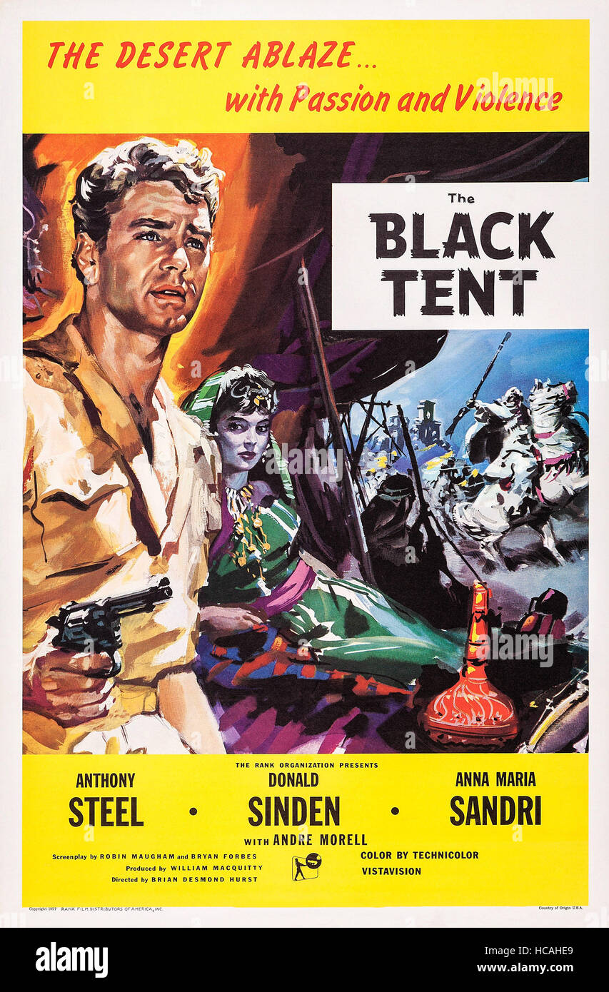 THE BLACK TENT, US poster art, left: Anthony Steel; back: Anna-Maria ...