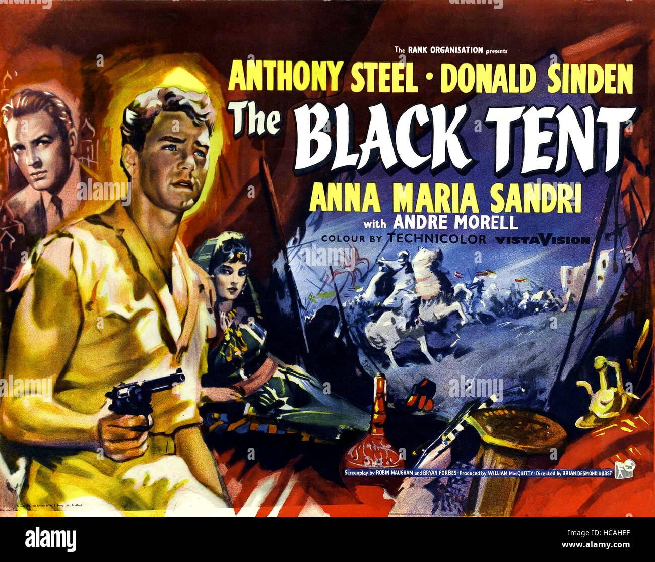 THE BLACK TENT, on left, from left: Donald Sinden, Anthony Steel, Anna ...
